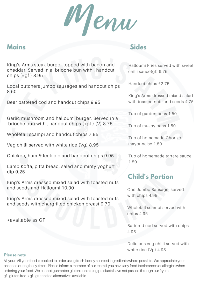 KAS-MENU-ONLINE- King's Arms Shouldham
